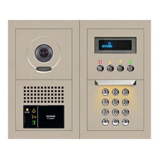 Aiphone GTV-DES202B 10-Key Video Entrance Panel Kit, 2x2 Size